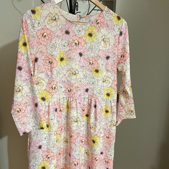 Simons | Dresses | Simons Twik Pretty Pink Yellow Floral Baby Doll ...